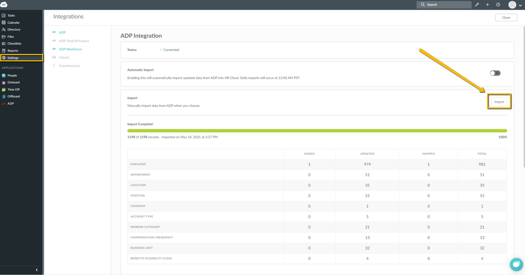 How to rehire an employee with ADP WFN integration?