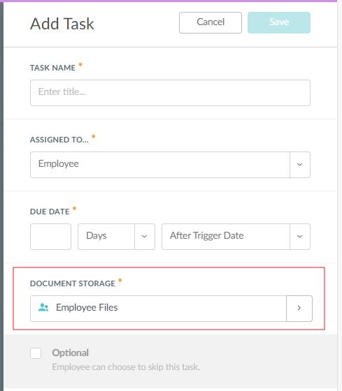 How to Preselect the Upload Folder on the Document Request Tasks?