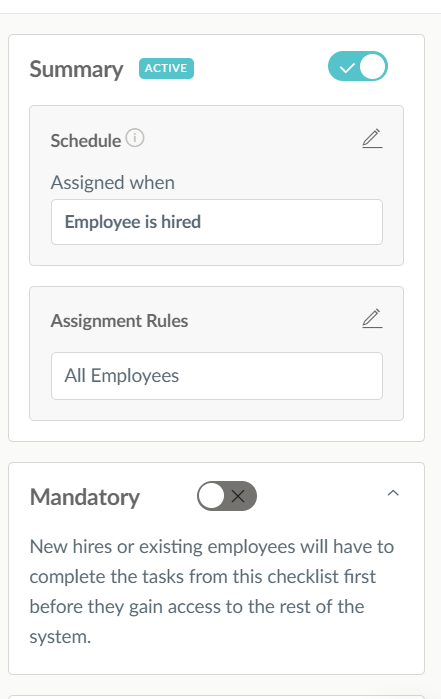How to create a Mandatory Checklist?
