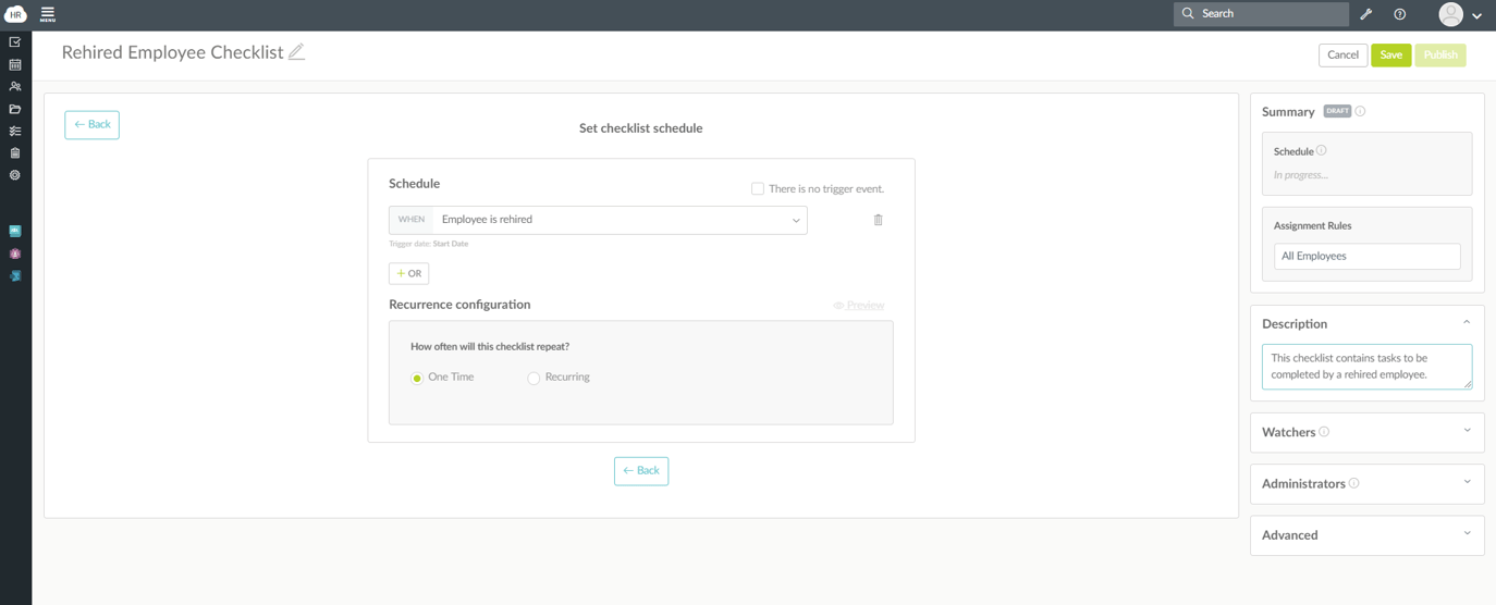 How to create a rehire checklist?