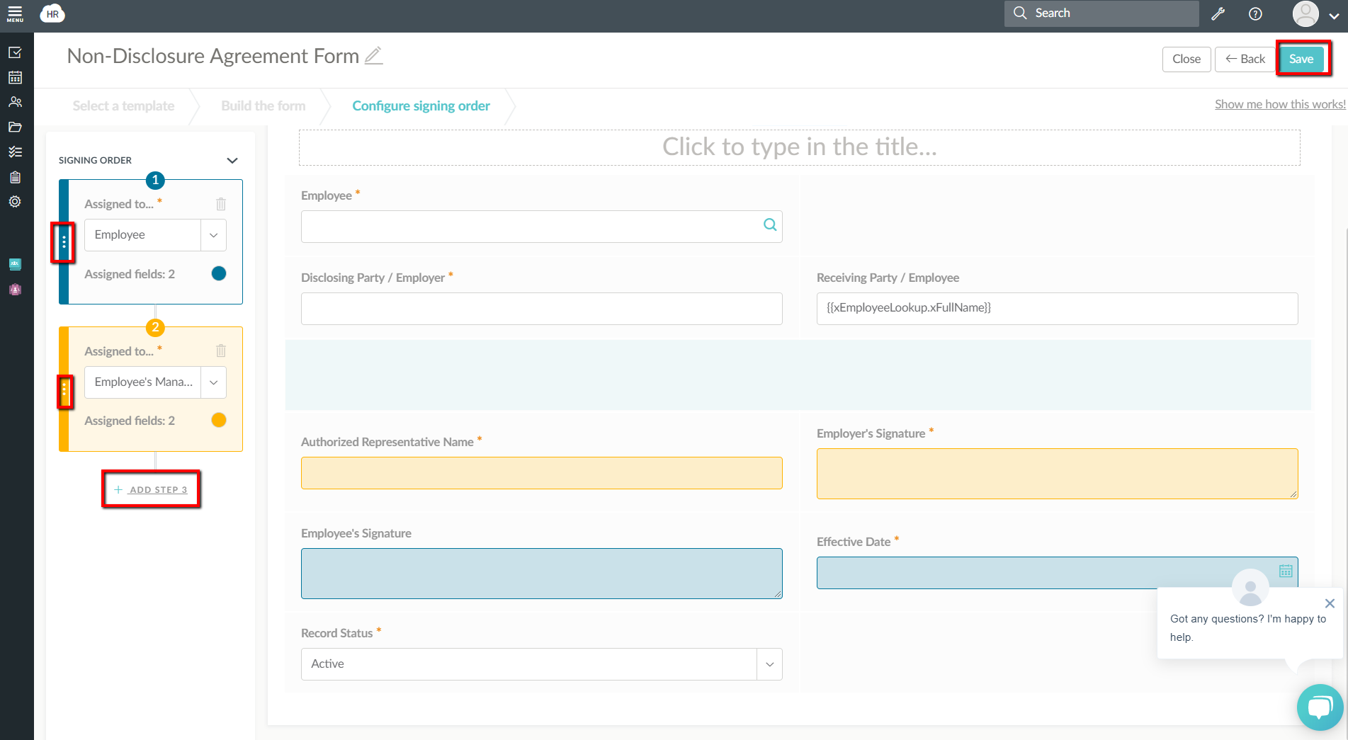 Configure Signing Order